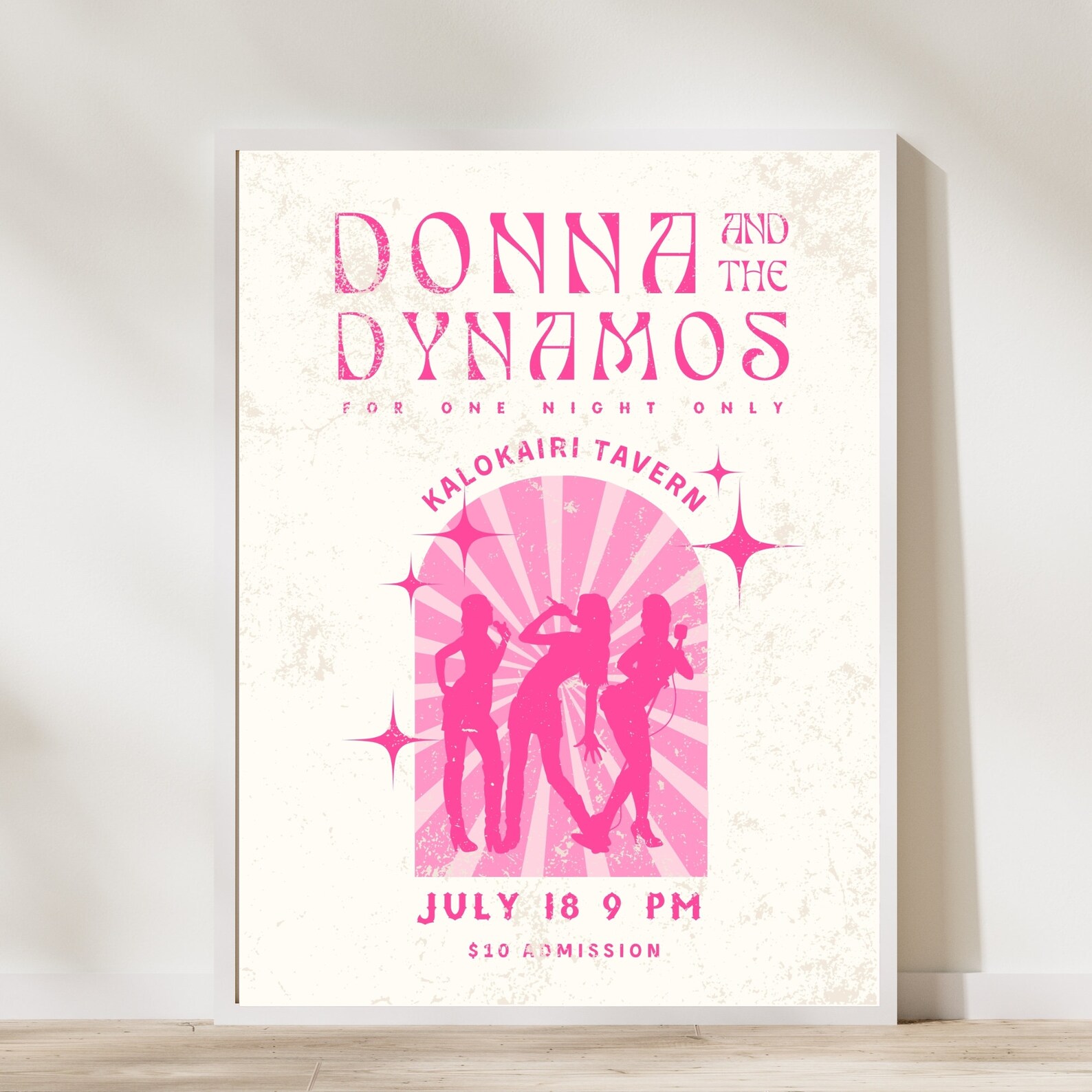 Donna and the Dynamos Poster, Mamma Mia Poster, Pink Wall Art, Digital ...