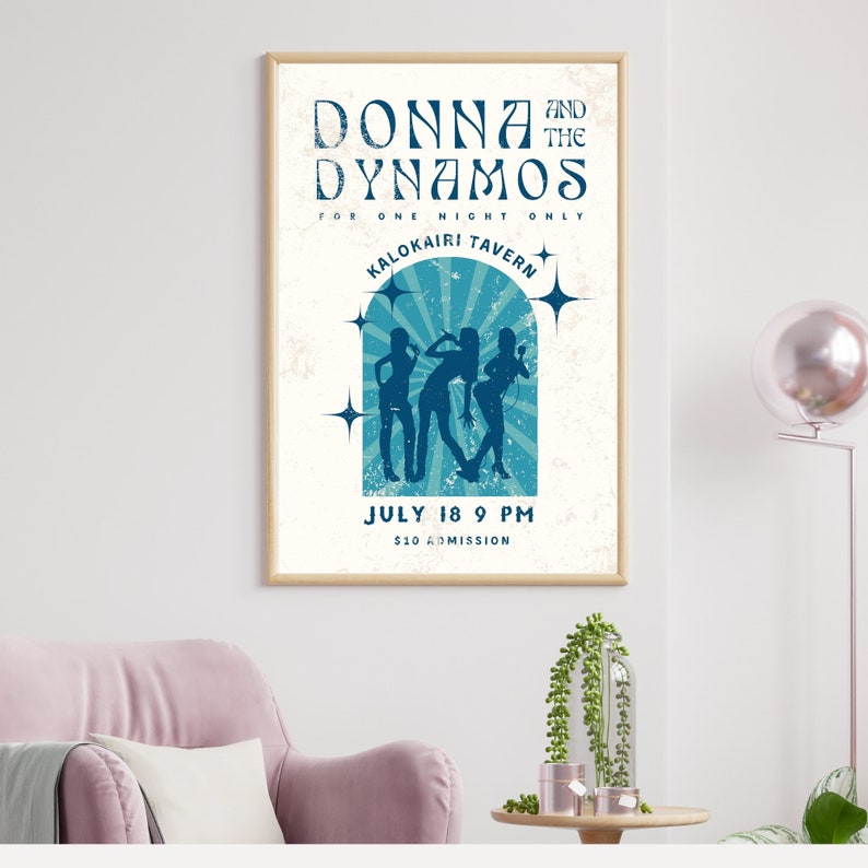 Donna and the Dynamos Poster Mamma Mia Poster Blue Wall Art - Etsy Canada