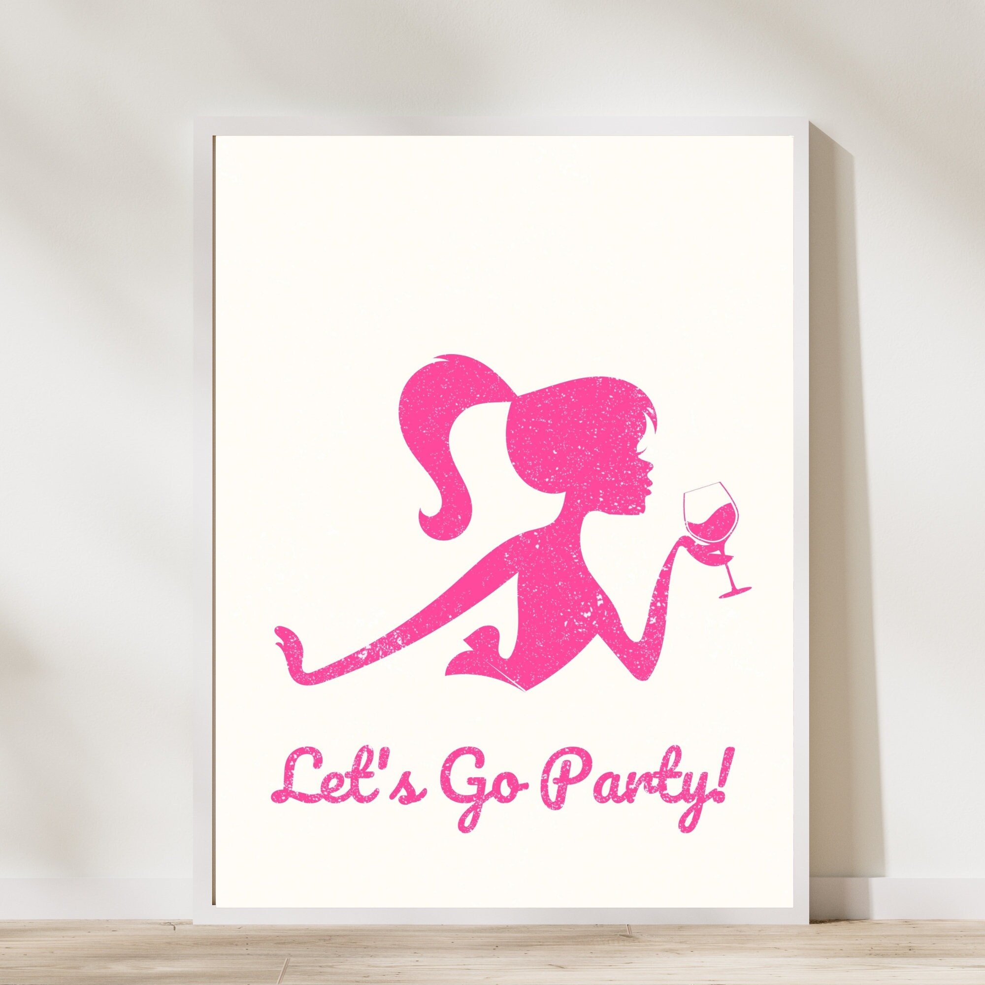 Let's Go Party, Barbie Theme Poster, Bar Cart Decor, Bar Cart Prints ...