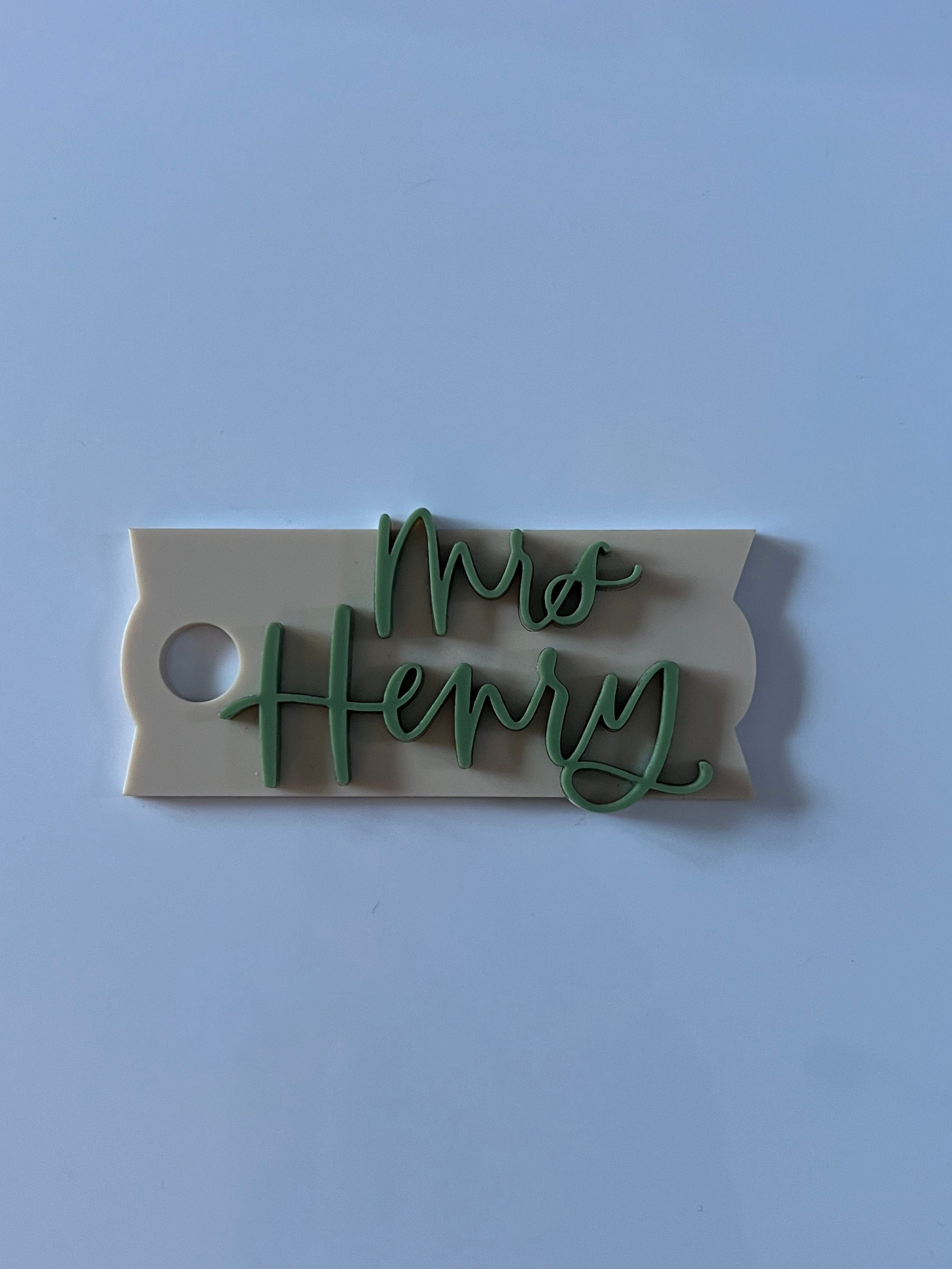 Custom Stanley Topper Acrylic Name Plate Personalized Tumbler Straw Tag ...