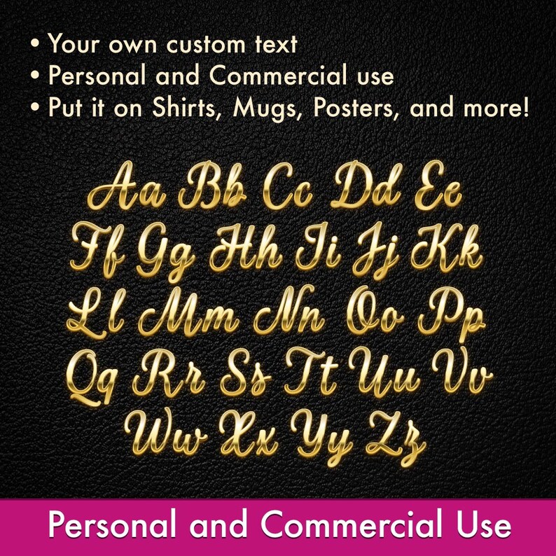 Your Name Gold Metallic Effect Png, Logo, Social Media, Print, Custom ...