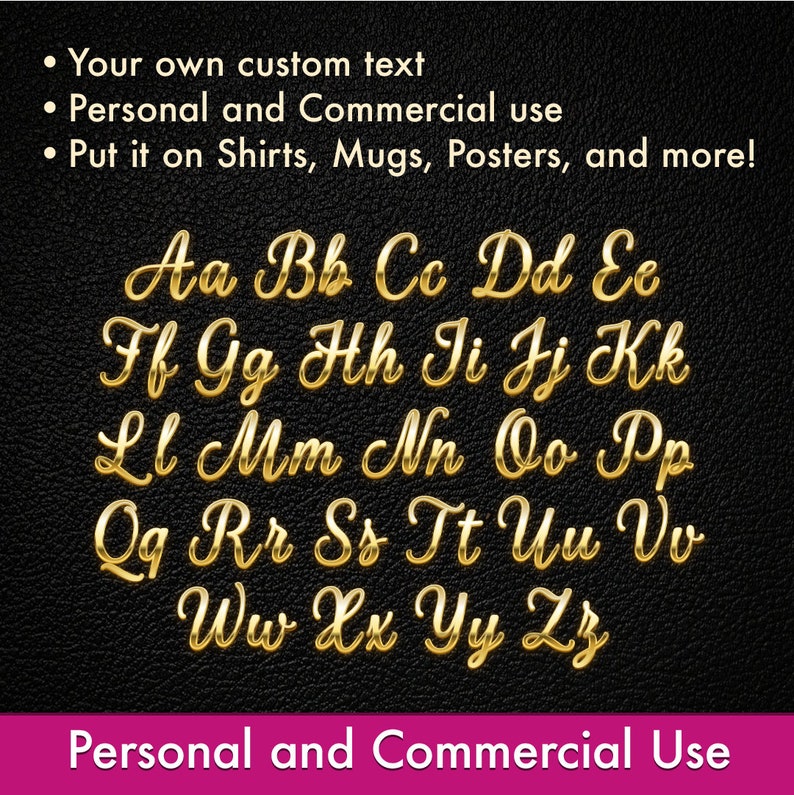 Your Name Gold Metallic Effect Png, Logo, Social Media, Print, Custom ...