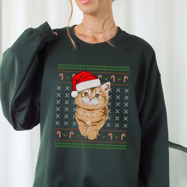 Christmas Tabby Cat Sweater - Etsy