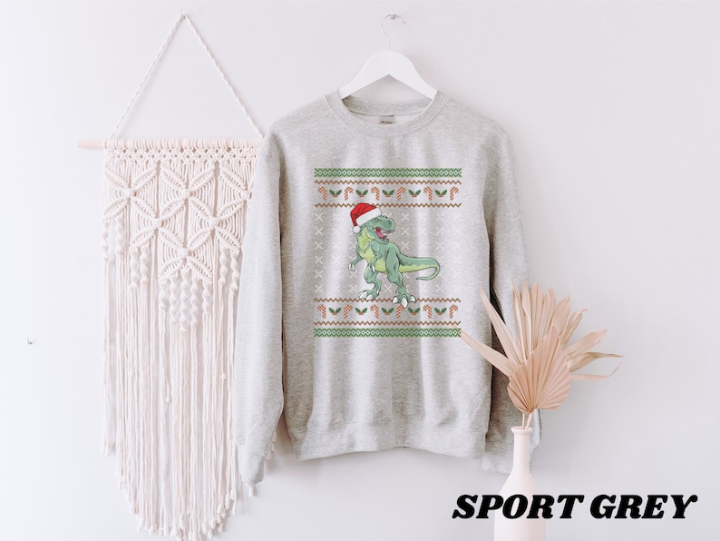 Dinosaur Christmas Sweater T-rex Ugly Sweater Tyrannosaurus - Etsy