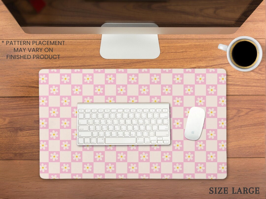 Daisy Desk Mat, Checkered Desk Mat, Aesthetic Desk Pad, Large Gaming ...
