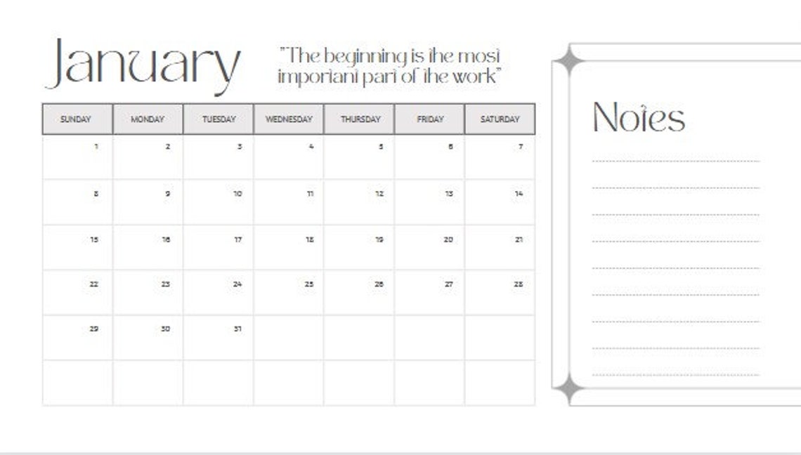 Printable Digital Calendar 2023 Inspiring Quotes to Motivate Your Year ...