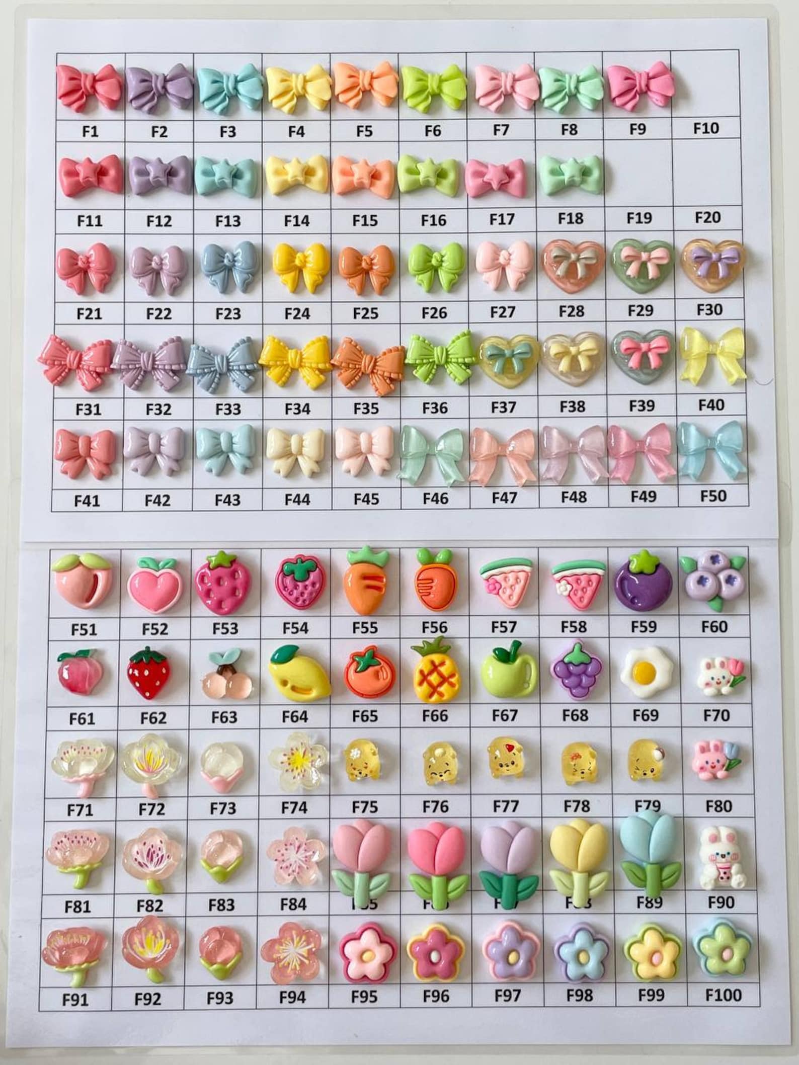 Choose Your Own Charms 10 Pcs or 20 Pcs Kawaii Sakura Flowers Opaque ...