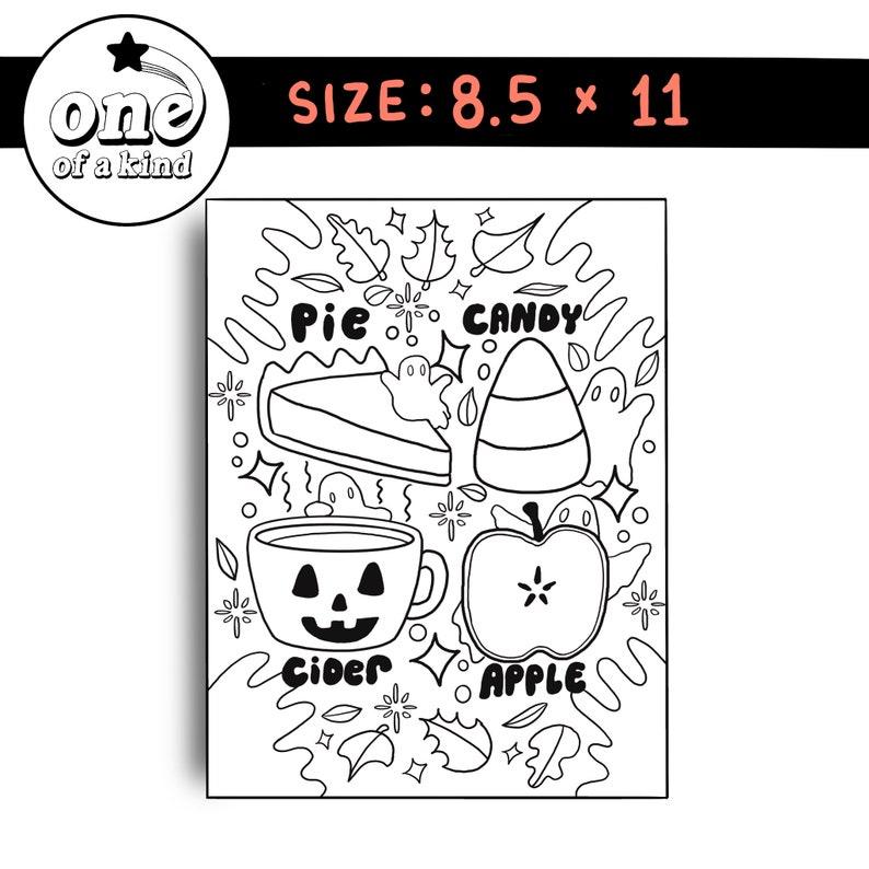 Halloween Themed Coloring Pages Digital Download Printable Coloring ...