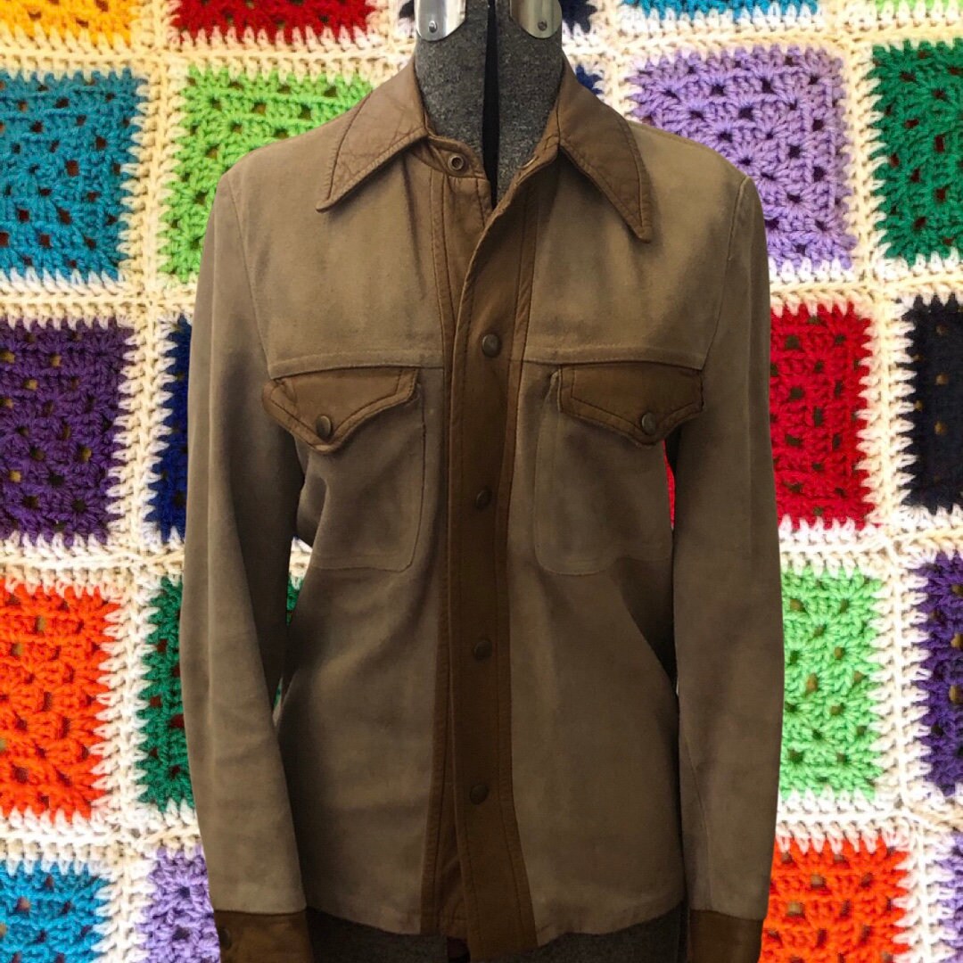 70s Men's Working Leather “shacket” - XS/S - Etsy