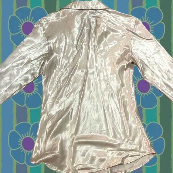 90s DEADSTOCK Primadonna Liquid Satin Blouse - Size S - Gem