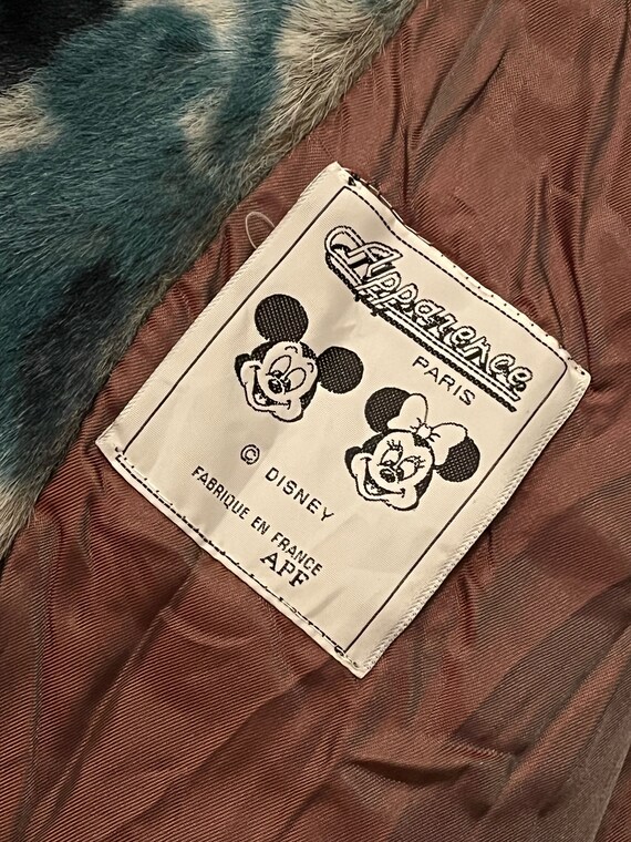 RARE - Blue and Navy Mickey Mouse Print Faux Fur Coat… - Gem