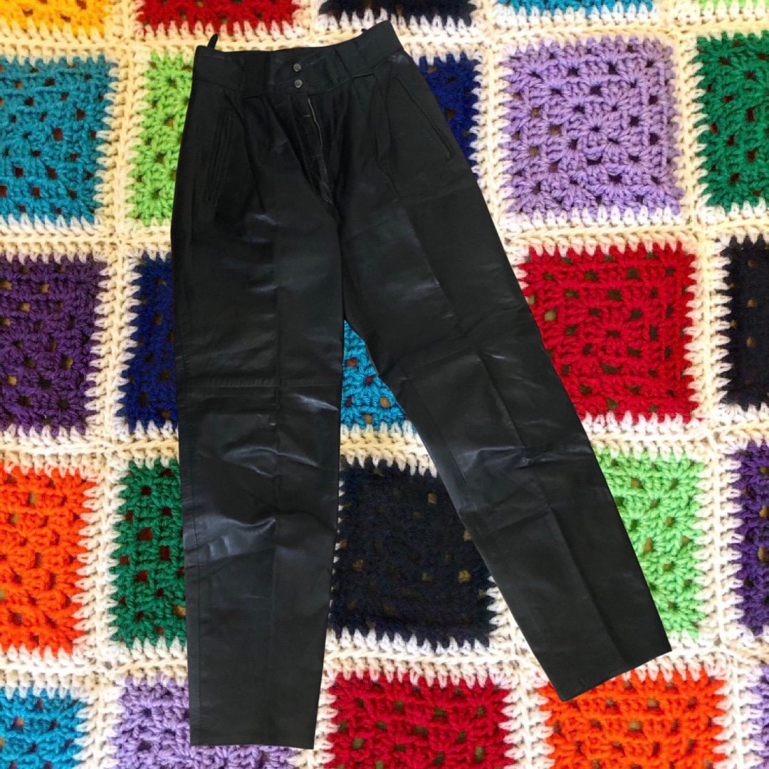 80s German Acetate leather Trousers Size 34 XS - Etsy