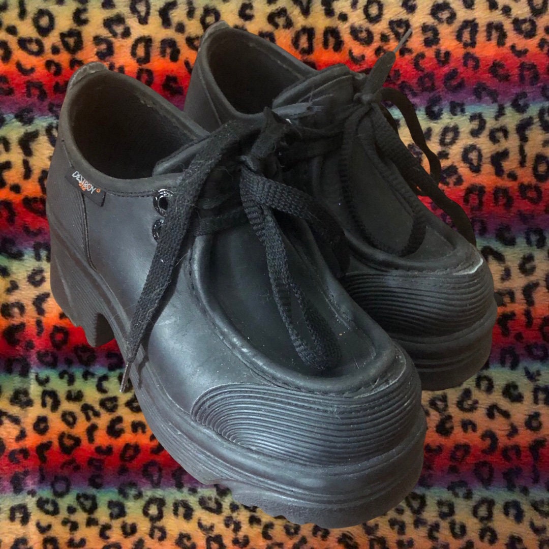 Destroy Rave Shoes Rubber-style Thumbprint Design Lace up Platforms ...