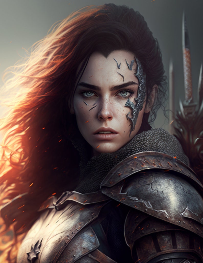 Beautiful Viking Warrior Woman Printable Wall Art - Etsy