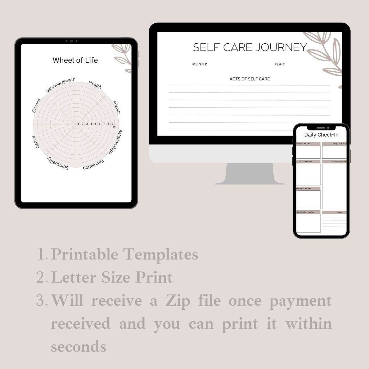 Printable Self Care Planner Bundle, Daily, Weekly, Monthly, Quarterly ...