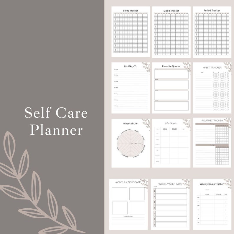 Printable Self Care Planner Bundle, Daily, Weekly, Monthly, Quarterly ...