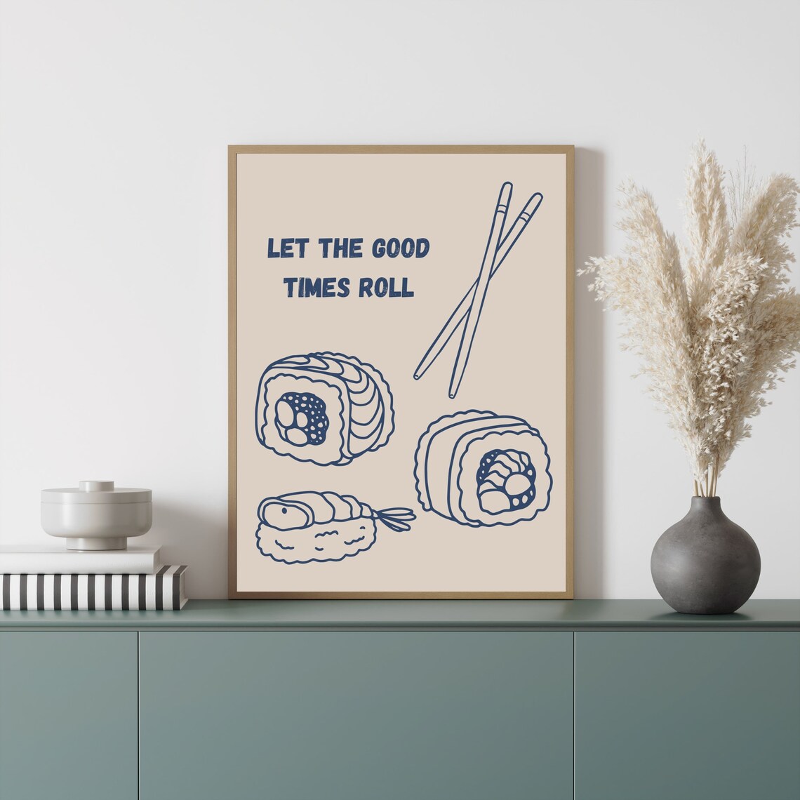 Sushi Art Print: Retro Japanese Food Poster (instant Download) - Etsy