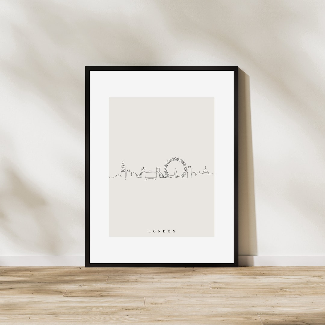 London Skyline Art Print, London Line Drawing, Digital Art Print ...