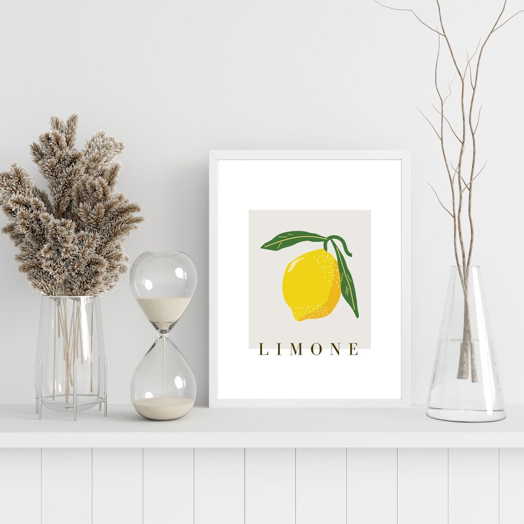 Limone Citrus Fruit Digital Art Print, INSTANT DOWNLOAD, Lemon Italy ...