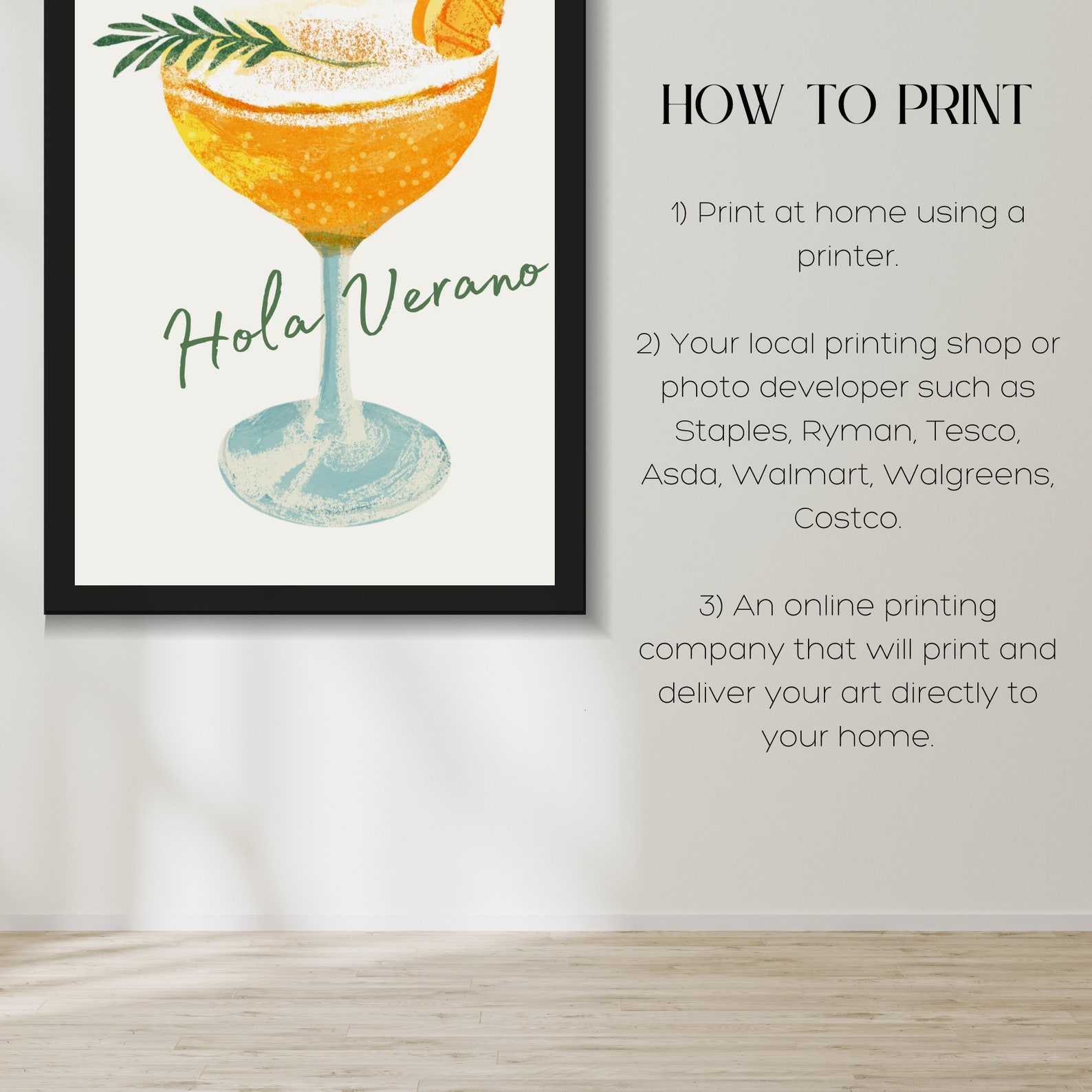 Summer Cocktail Colourful Art Print INSTANT DOWNLOAD Bar - Etsy