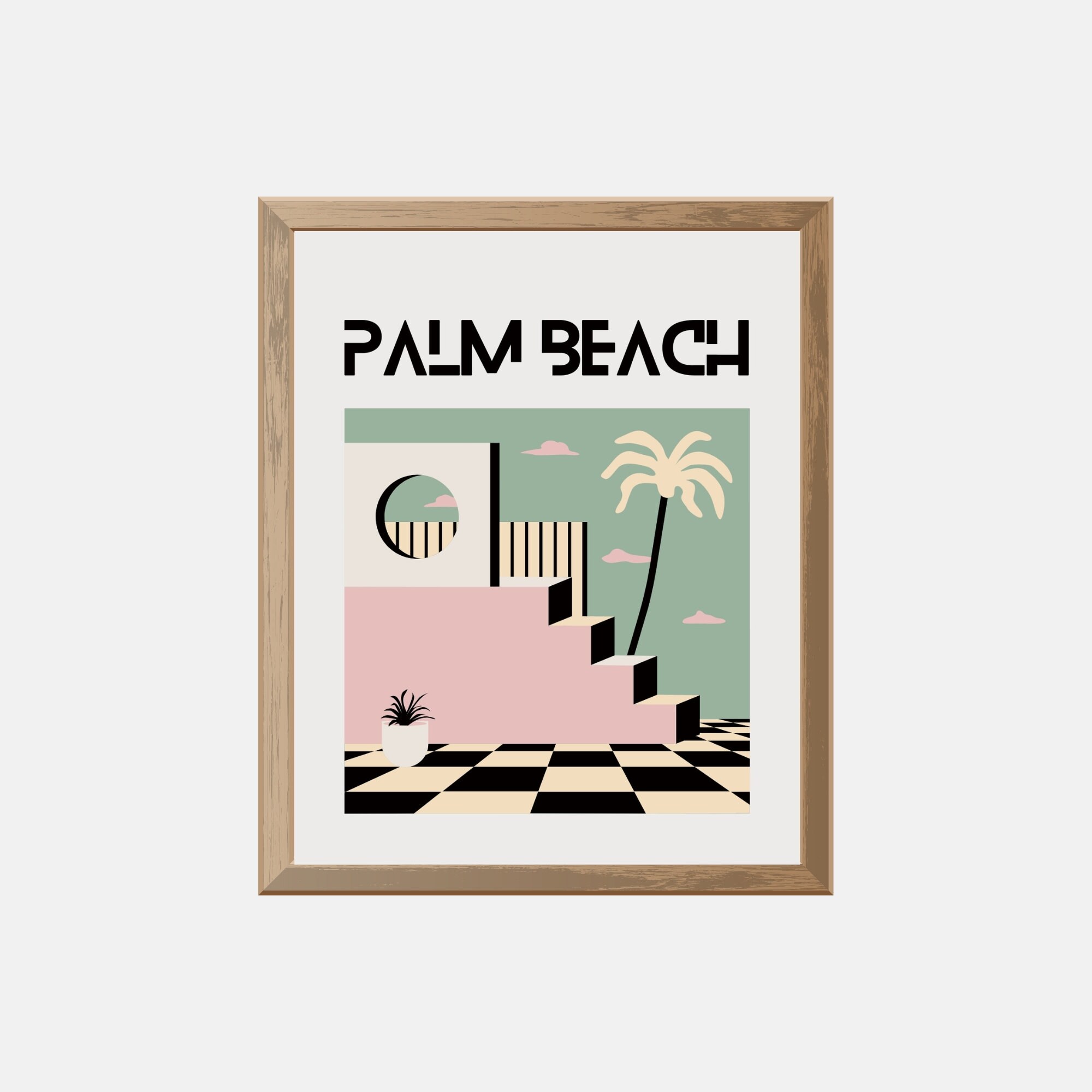 Palm Beach Digital Art Print, INSTANT DOWNLOAD, Travel Art Print ...