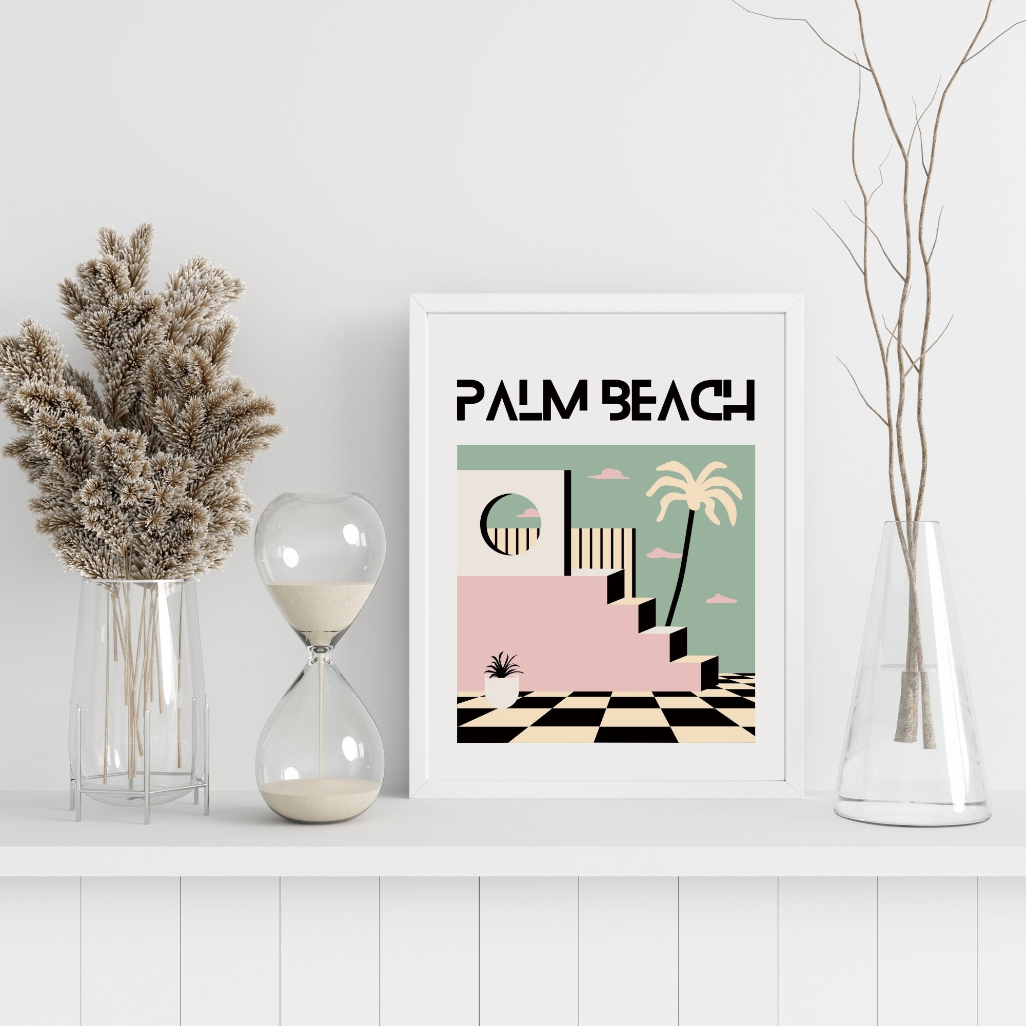 Palm Beach Digital Art Print, INSTANT DOWNLOAD, Travel Art Print ...