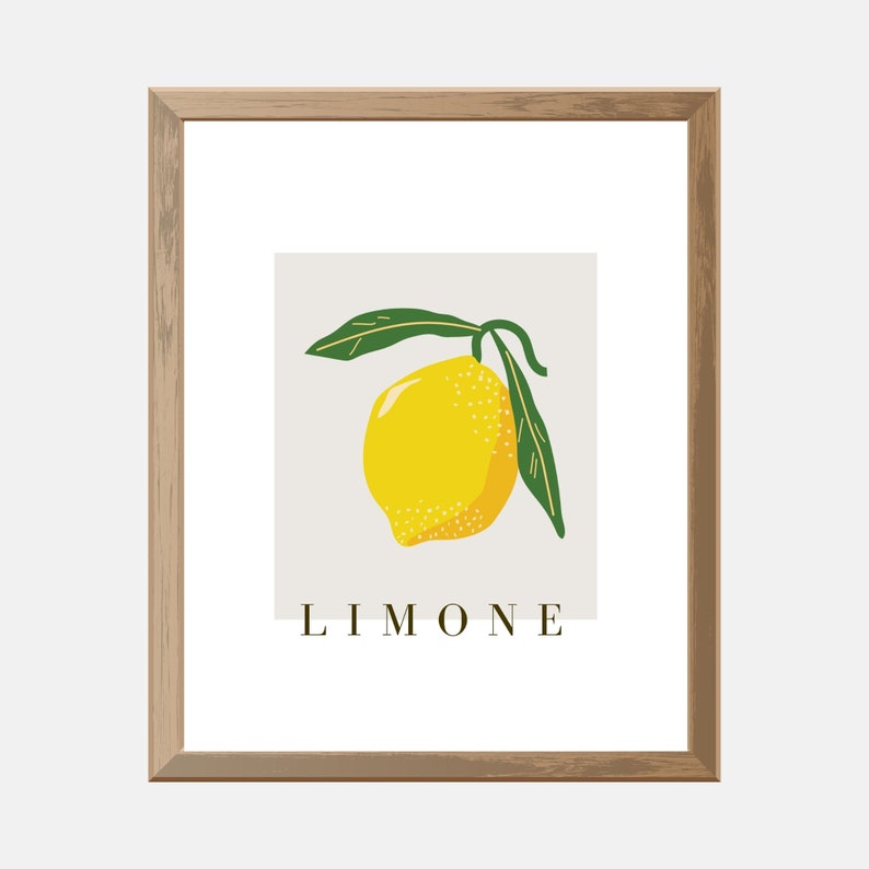 Limone Citrus Fruit Digital Art Print, INSTANT DOWNLOAD, Lemon Italy ...