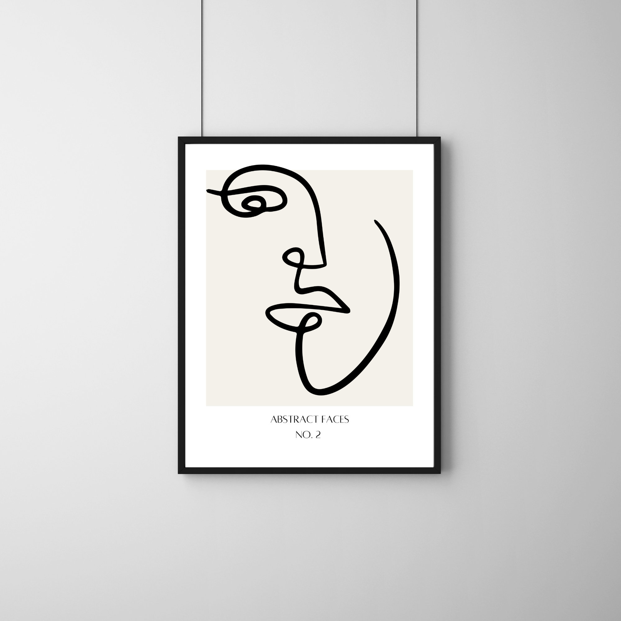Abstract Faces No. 2 Modern Art Print, Portrait Line Drawing, Printable ...