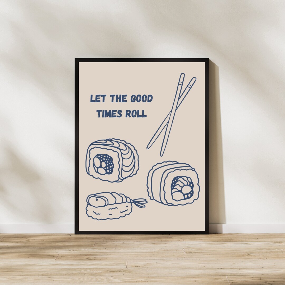 Sushi Art Print: Retro Japanese Food Poster (instant Download) - Etsy