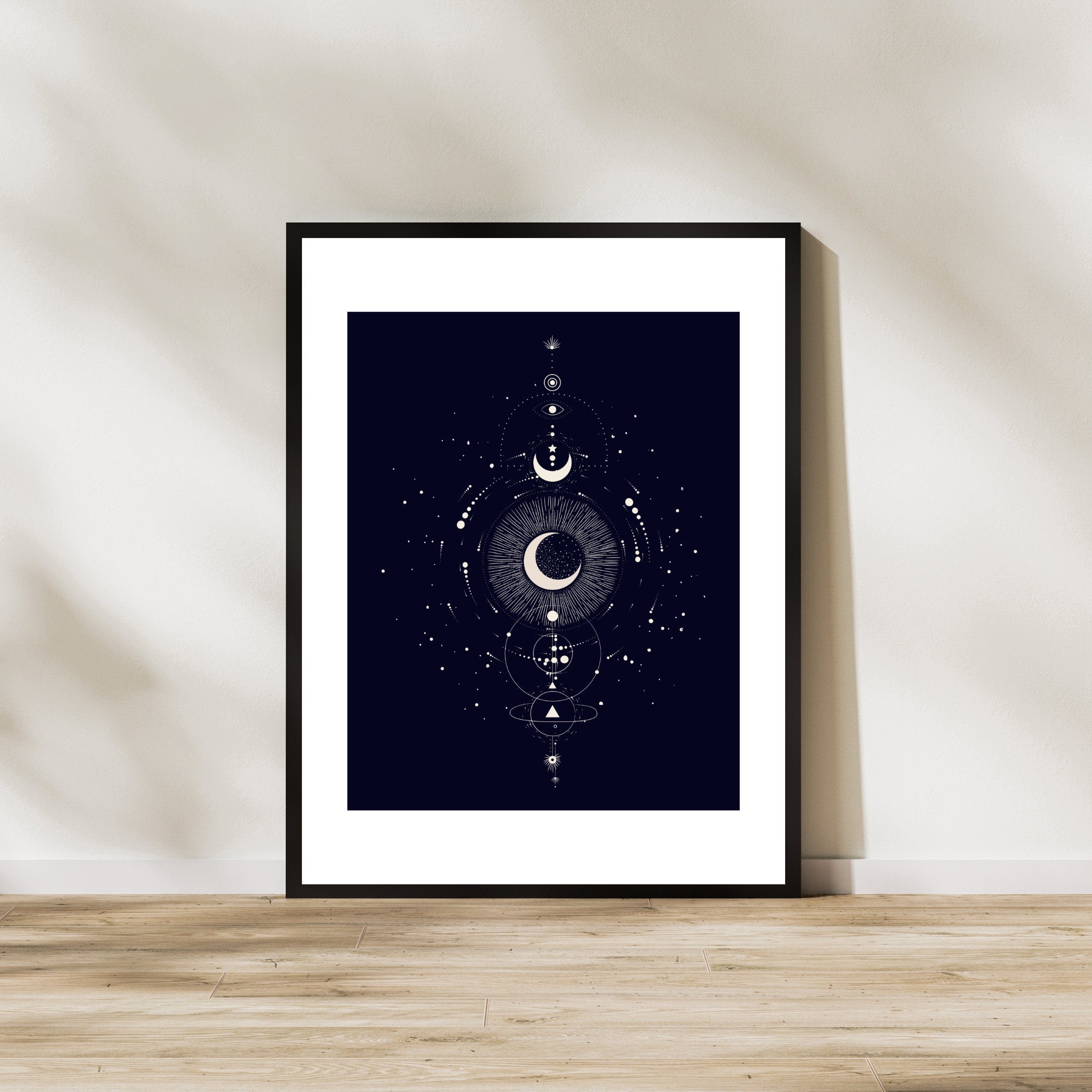 Celestial Astrology Poster, Moon and Stars Wall Art, Constellation ...