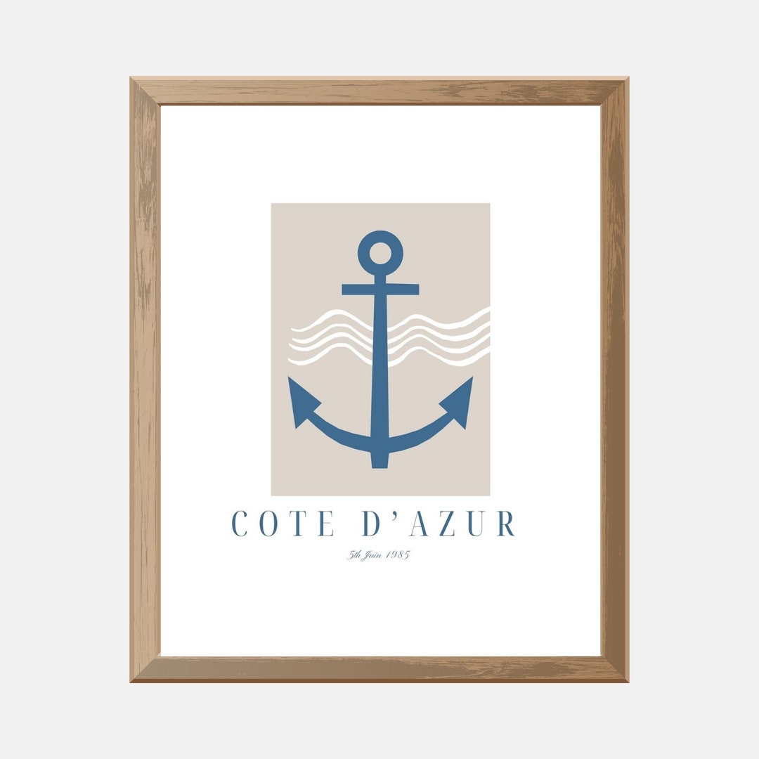 Cote D'azur Art Print, INSTANT DOWNLOAD, Coastal Art Print, Nautical ...