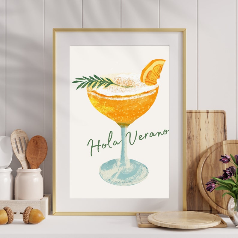 Summer Cocktail Colourful Art Print INSTANT DOWNLOAD Bar - Etsy