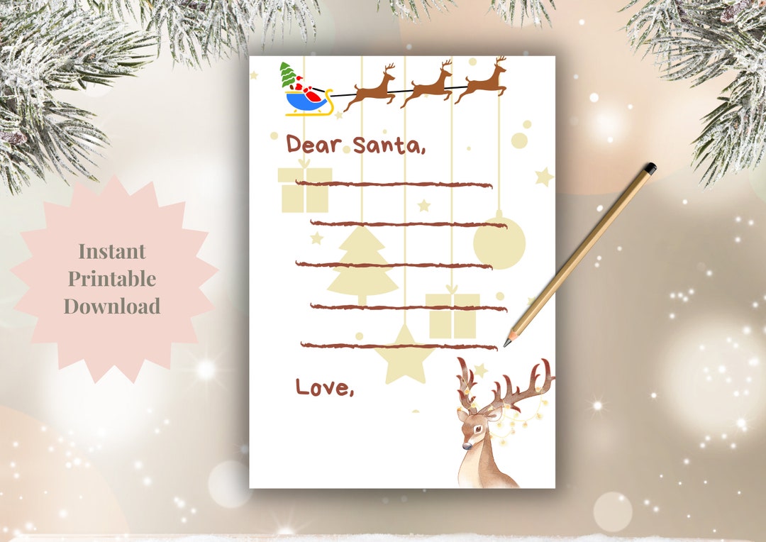 Letter to Santa Printable Kids Letter to Santa Santa Letter - Etsy