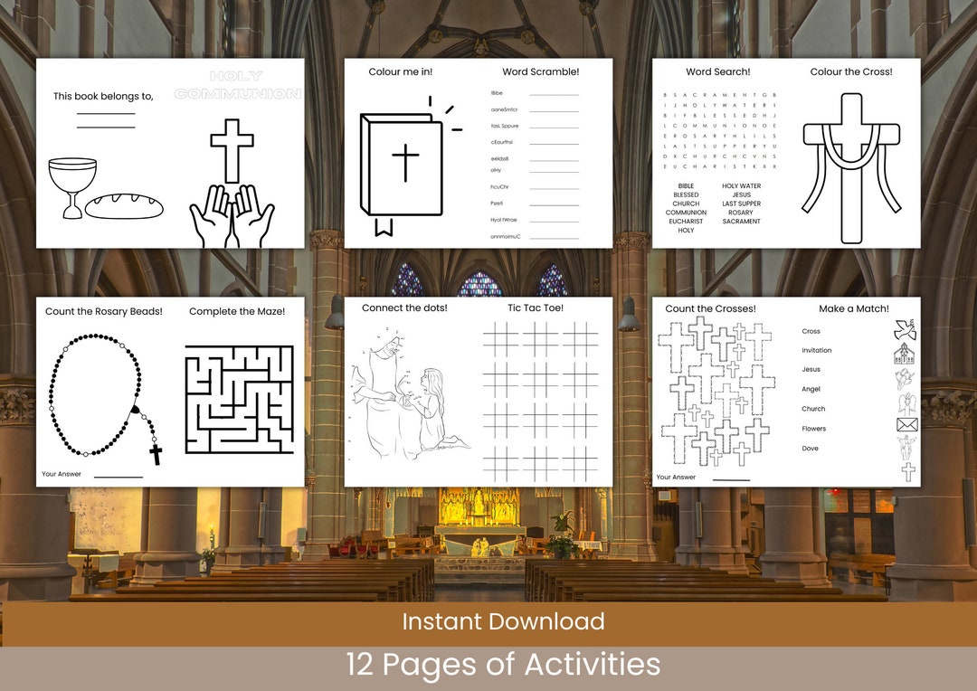 Kids Holy Communion, Activity Book, Colouring & Activity Book for Kids ...