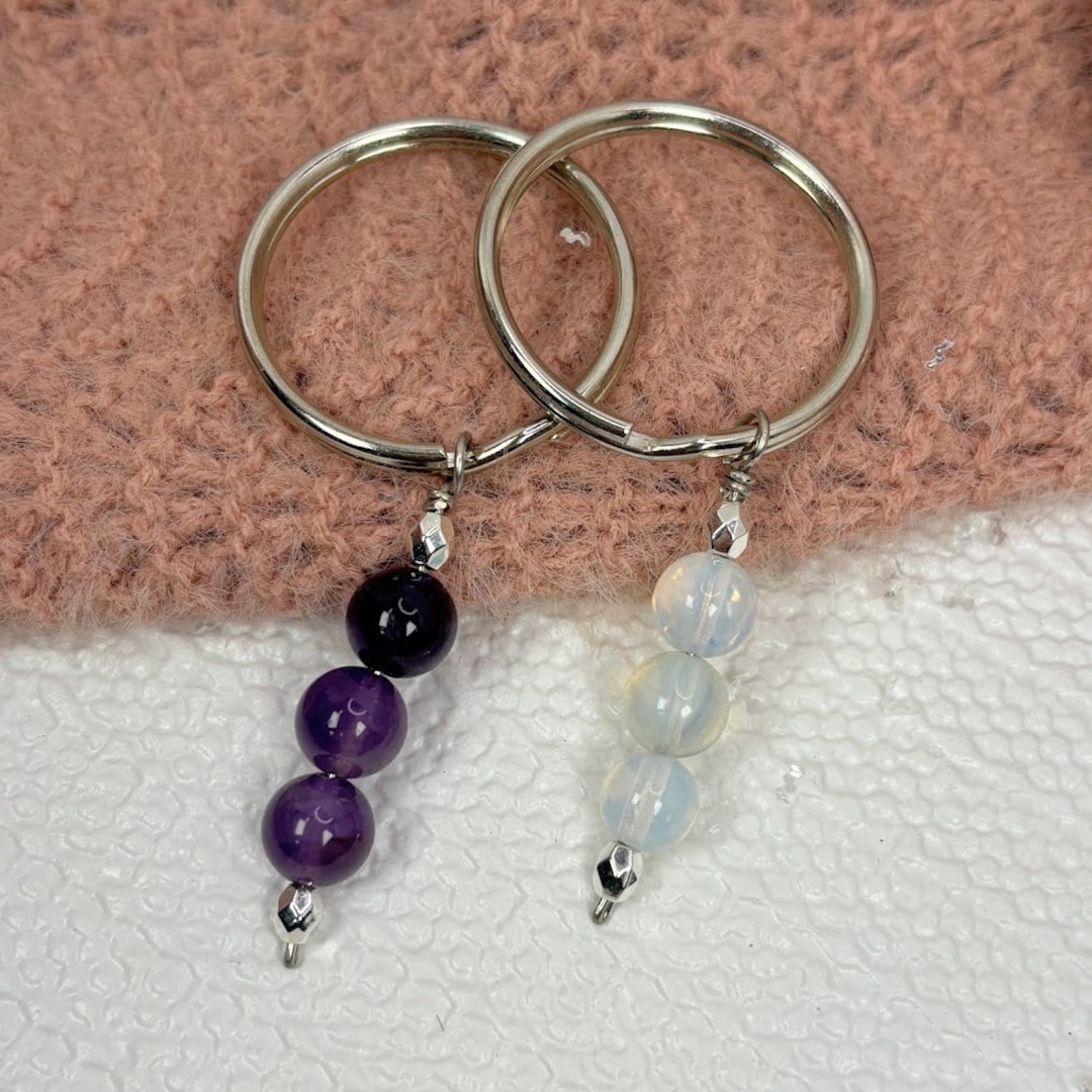 Birthstone Keychain Set: Healing Crystal Gemstone Keychains, His & Hers ...