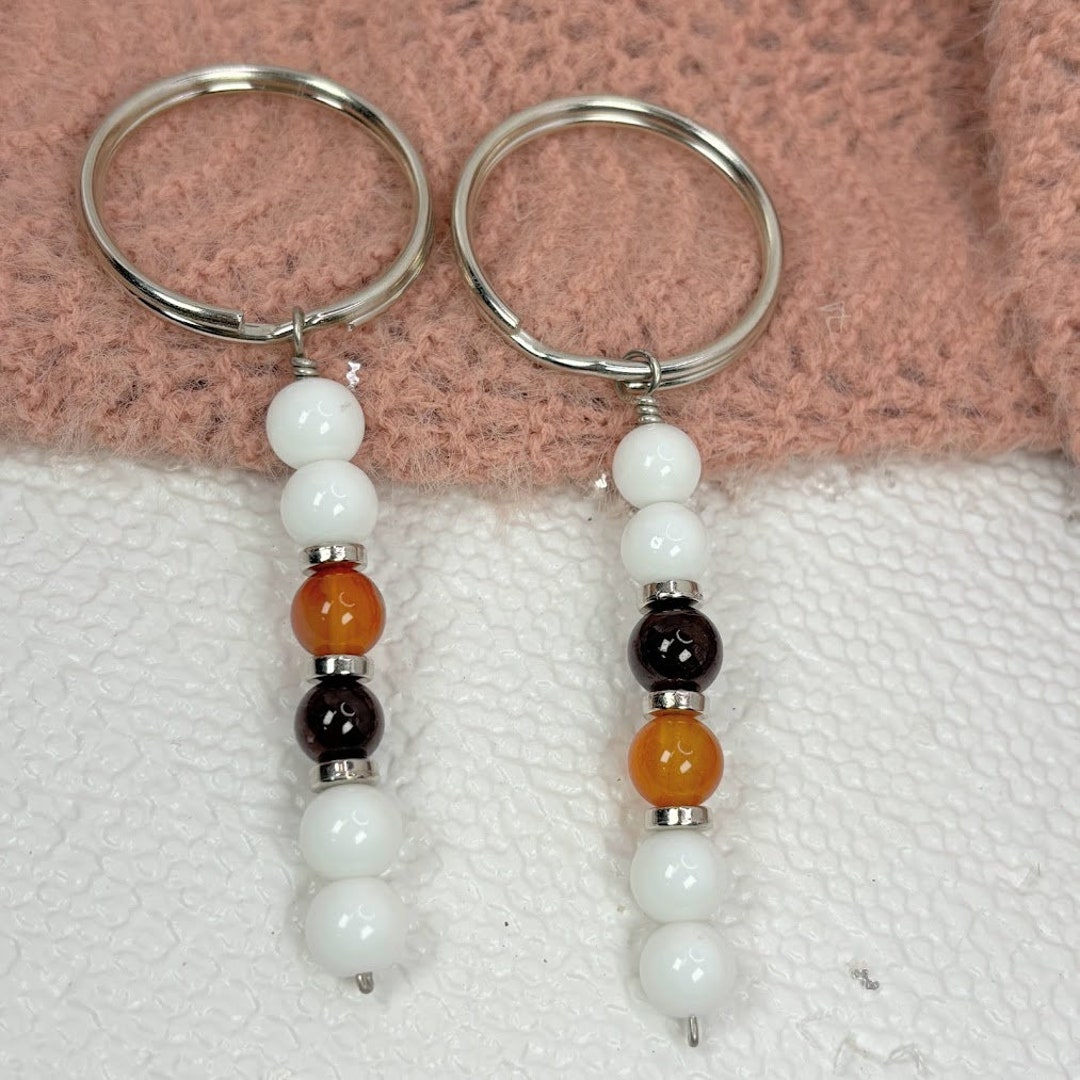 Personalized Birthstone Keychain Set: Healing Crystal Couple Gift - Etsy
