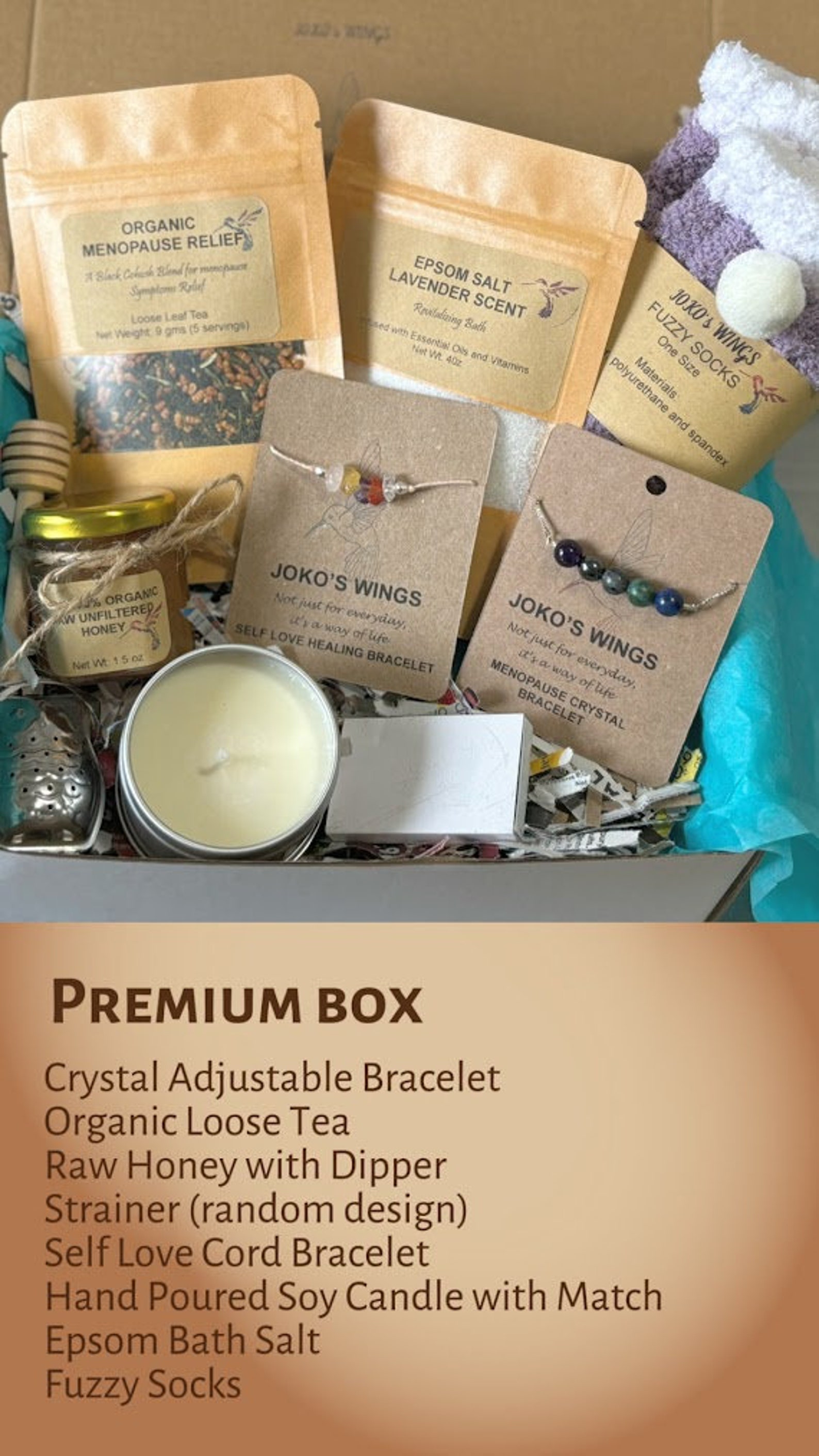 Menopause Tea Gift Box: Organic Tea, Crystal Bracelet, Self Care Set - Etsy