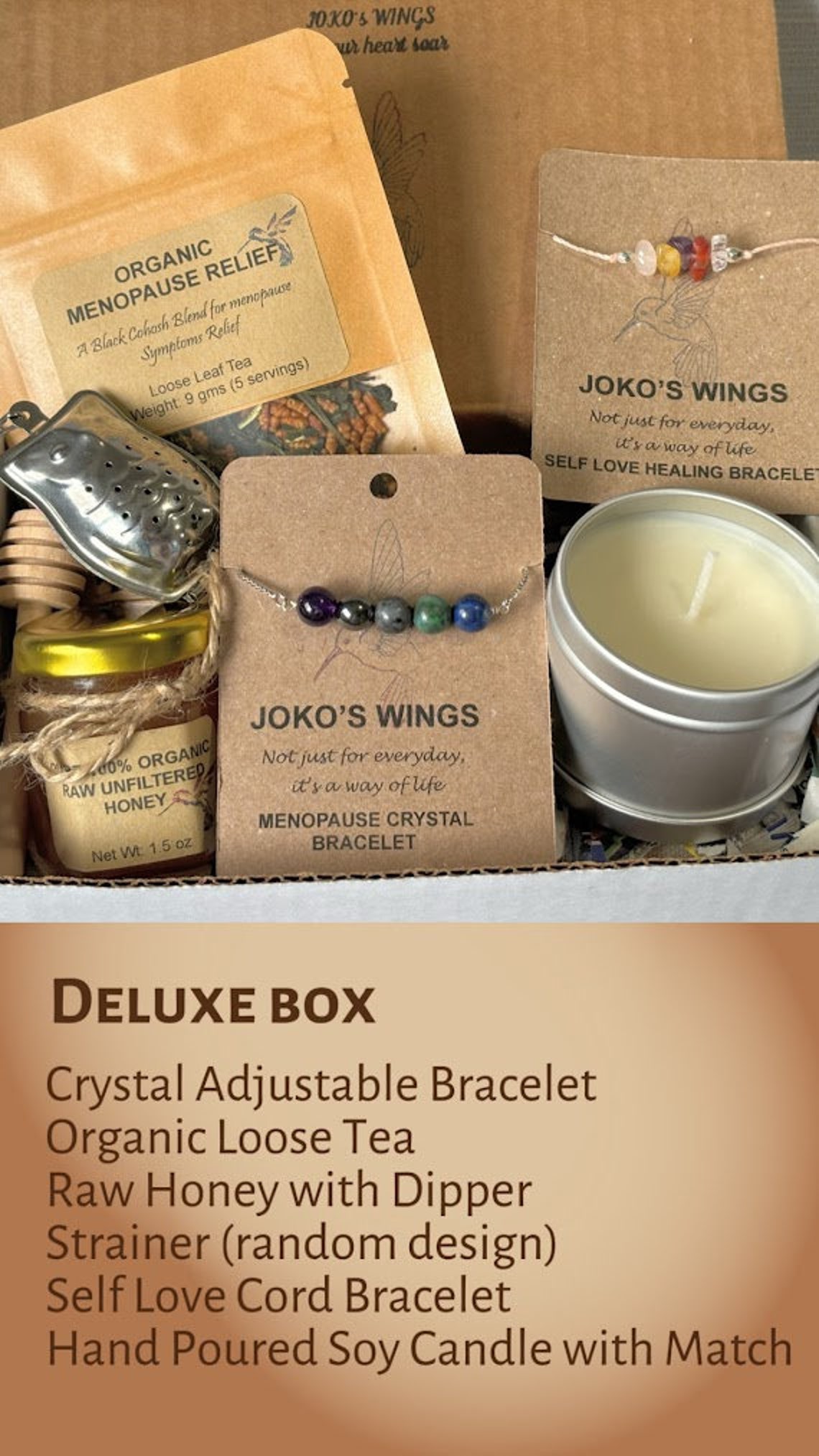 Menopause Tea Gift Box: Organic Tea, Crystal Bracelet, Self Care Set - Etsy