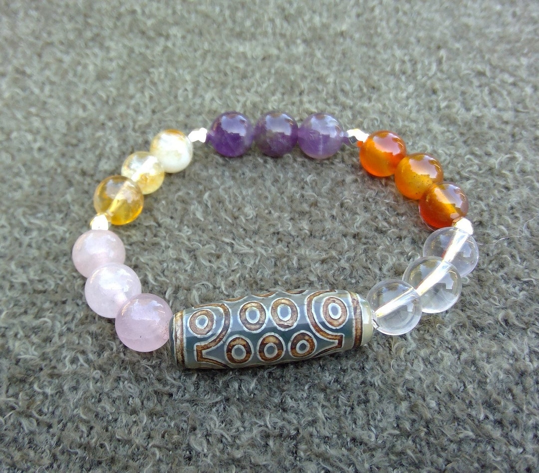 Self Love Crystal Bracelet: Rose Quartz, Amethyst & Carnelian Gemstones ...