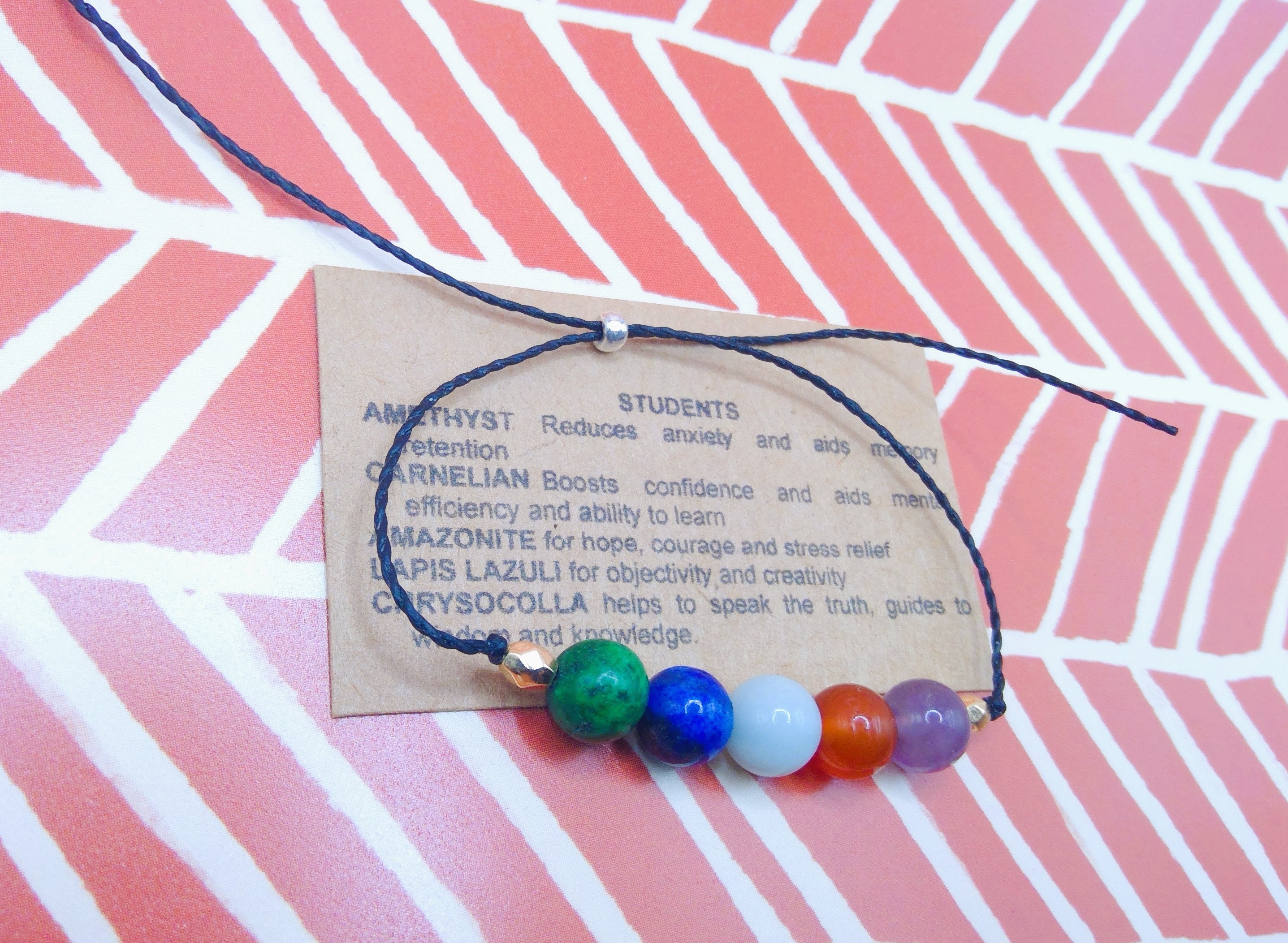 Student Crystal Bracelet, Learner Gem Bracelet, Gift for Student, Gift ...