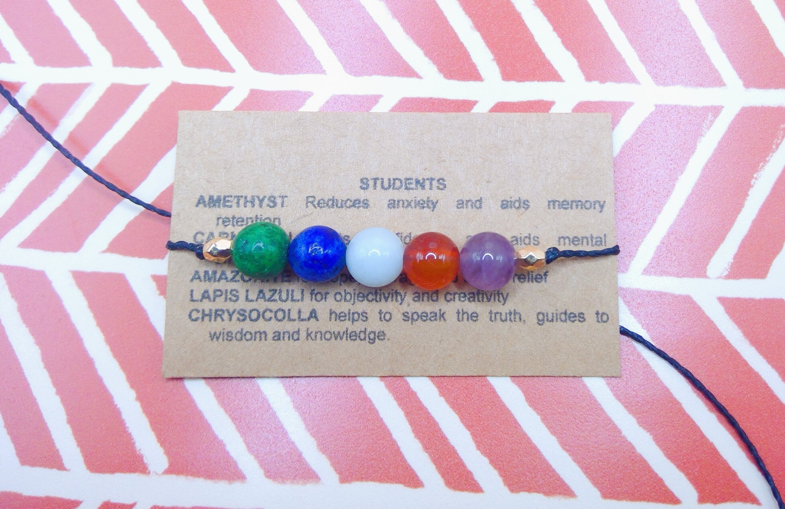 Student Crystal Bracelet, Learner Gem Bracelet, Gift for Student, Gift ...