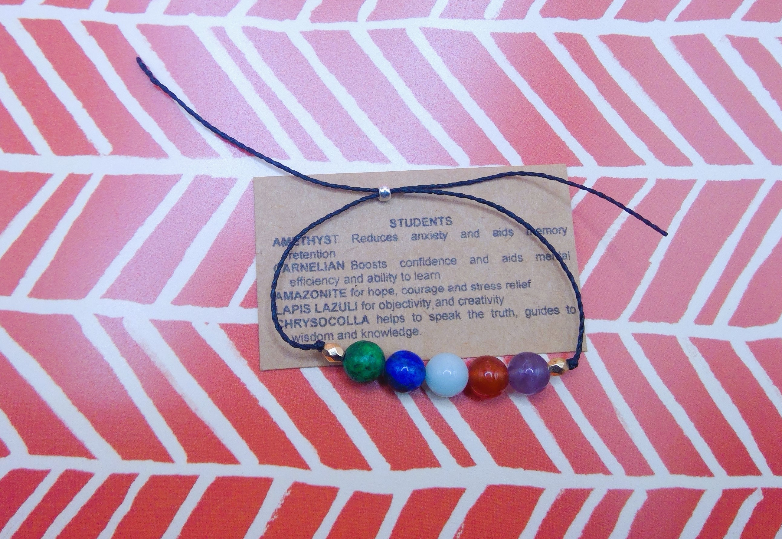 Student Crystal Bracelet, Learner Gem Bracelet, Gift for Student, Gift ...