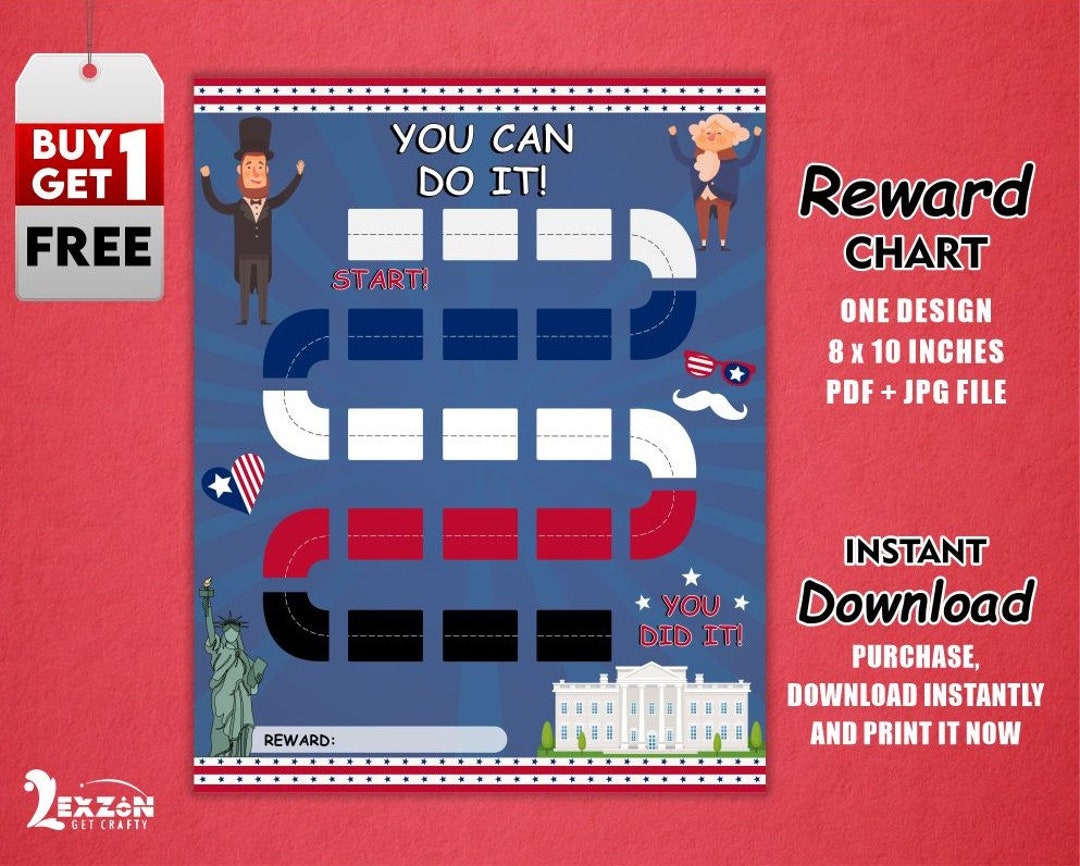President Day Reward Chart | Printable Behavior Chart | Daily Chore ...