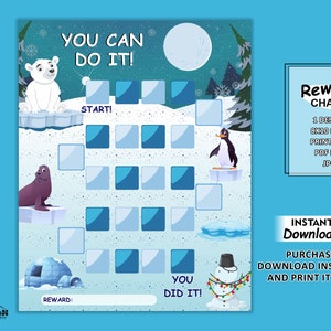 Winter Animals Reward Chart | Printable Behavior Chart | Daily Chore ...