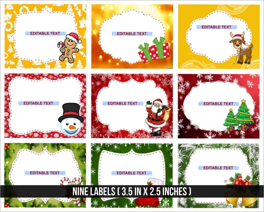 DIY Printable Christmas Labels - Affordable Labels Stickers Instant ...