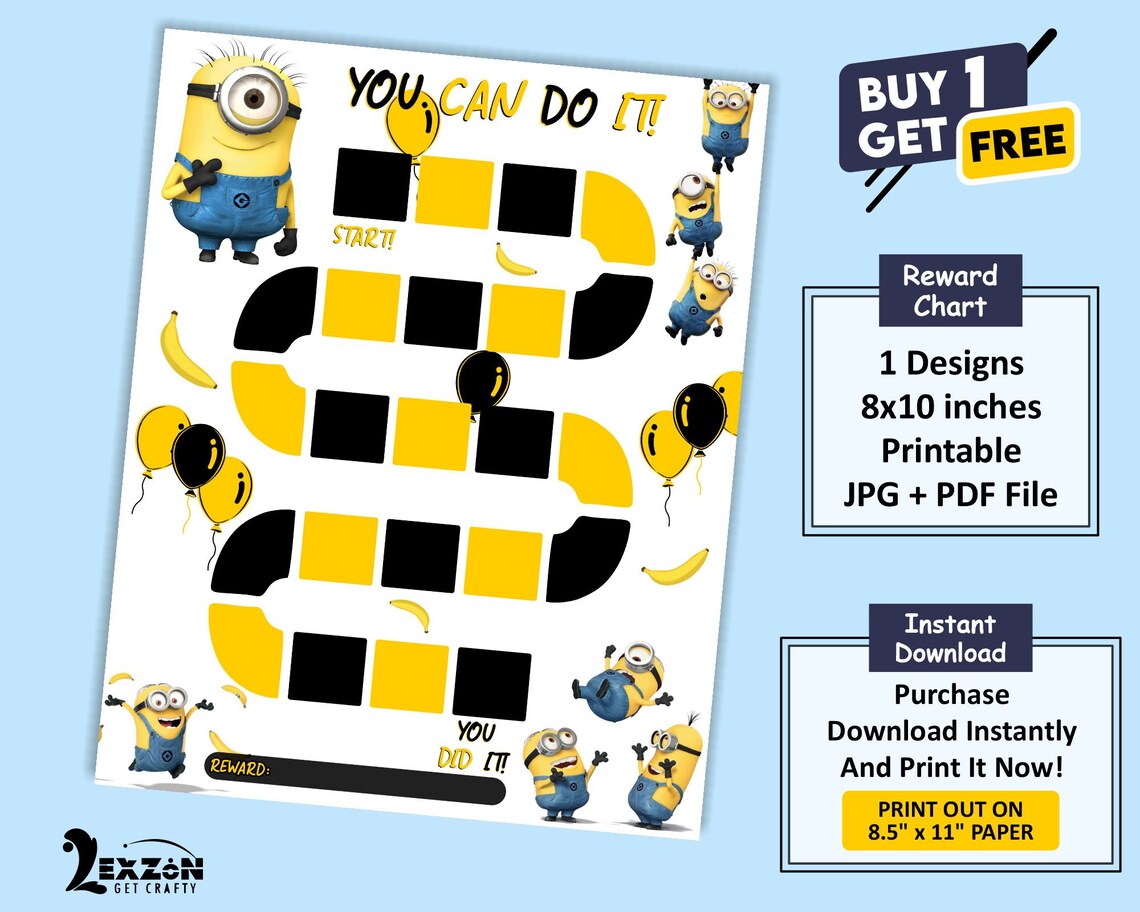 Printable Minions Reward Chart Minions Kids Behavior Chart Instant ...