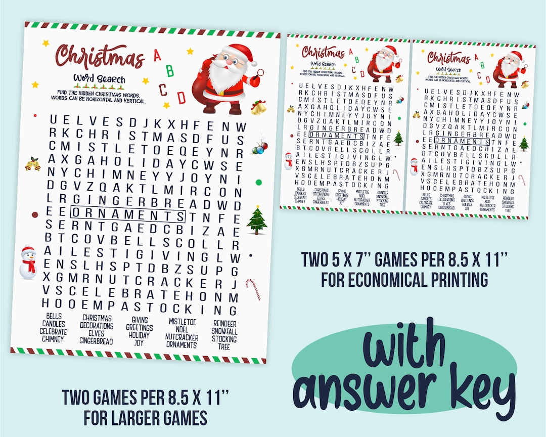 Christmas Word Search | Printable Christmas Game | Xmas Word Search ...
