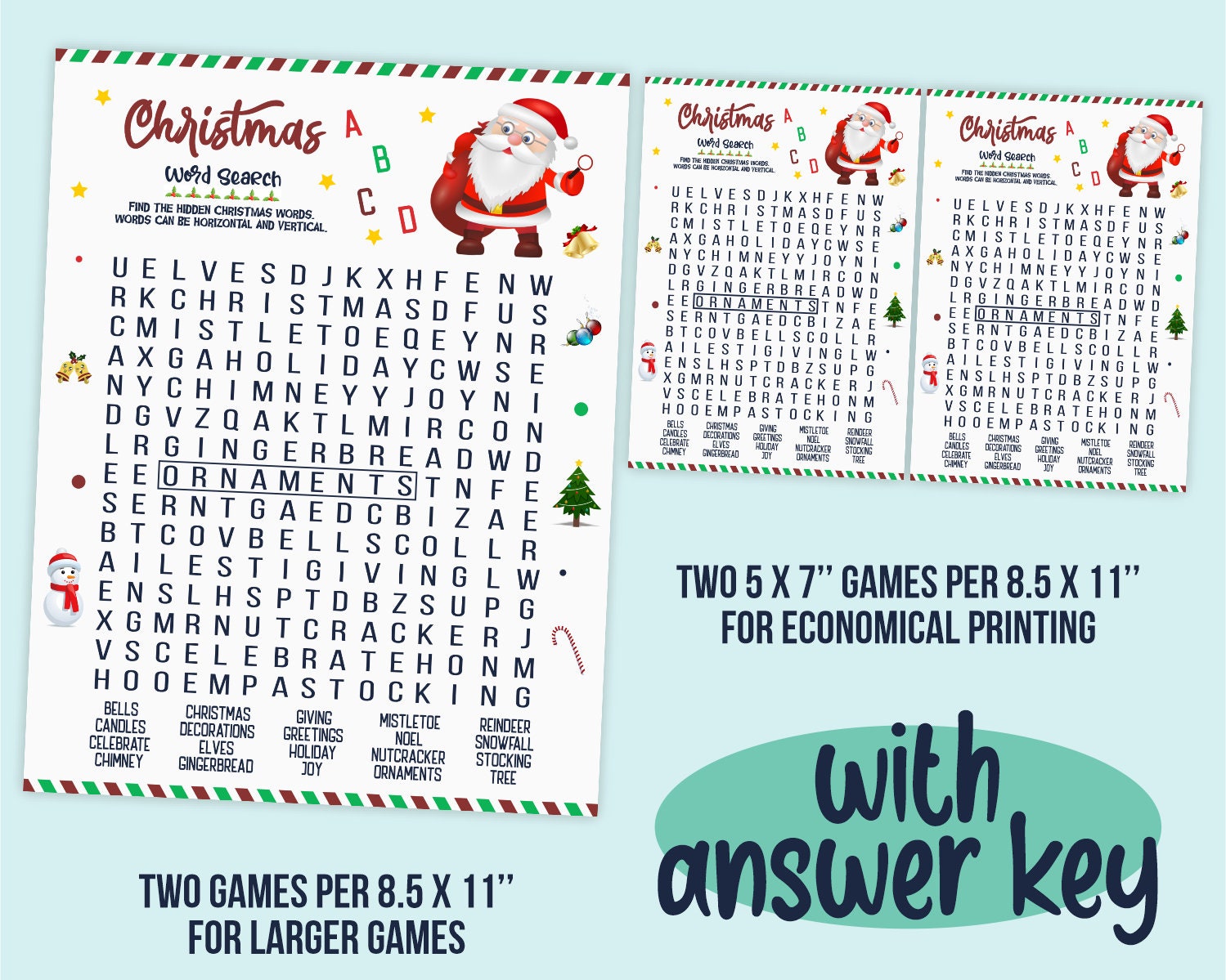 Christmas Word Search Printable Christmas Game Xmas Word Search ...
