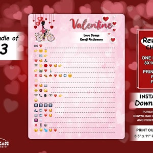 Romantic Movie Emoji Pictionary 3 Games / Valentine's Day Emoji ...