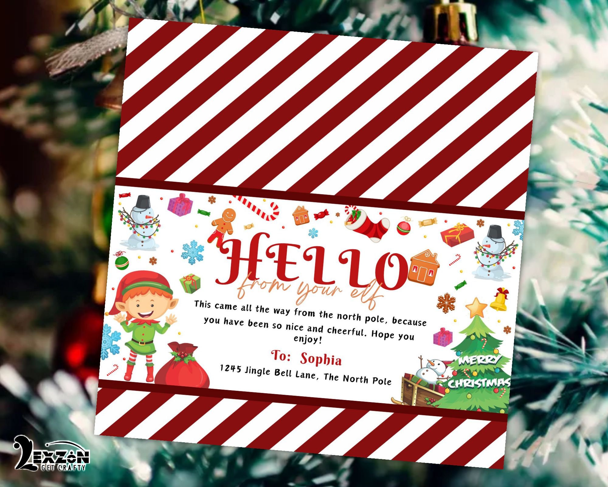 Editable Christmas Elf Bar Wrapper Template, Christmas Chocolate ...